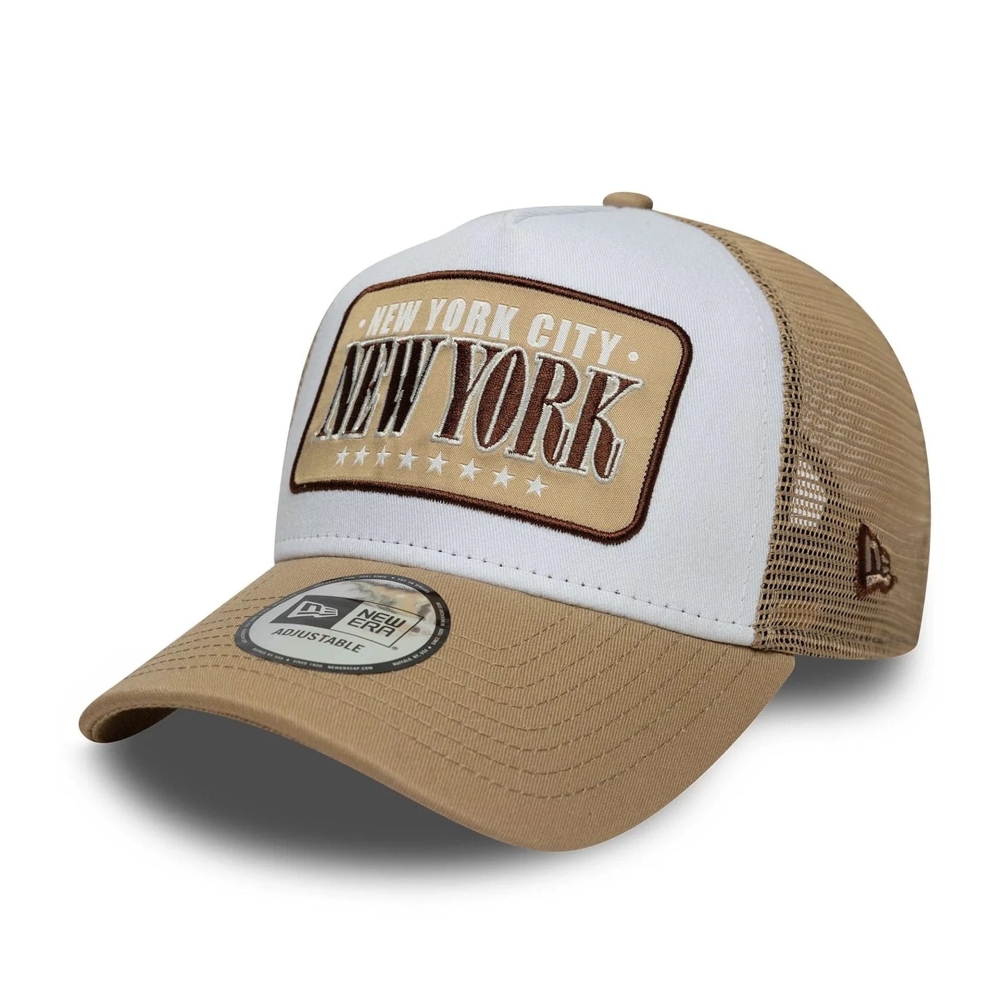 New Era Location Patch Light Beige 9FORTY A-Frame Trucker Cap – LUX ...